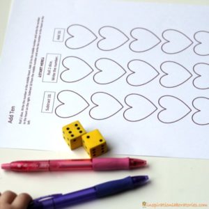 Valentine's Day Math Game: Add Ten | Inspiration Laboratories