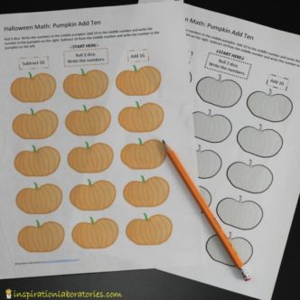 Halloween Math Game: Pumpkin Add Ten | Inspiration Laboratories