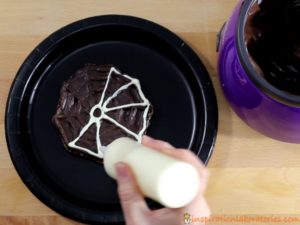 Chocolate Dipped Spider Web Waffles | Inspiration Laboratories