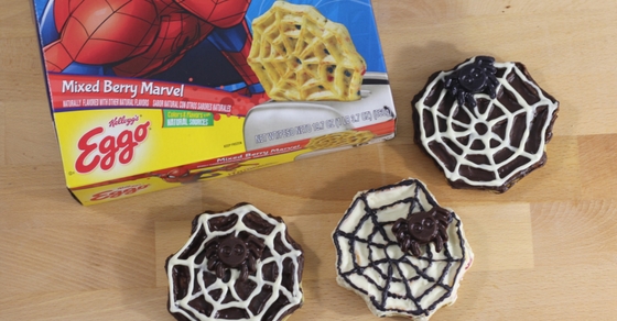 Chocolate Dipped Spider Web Waffles | Inspiration Laboratories