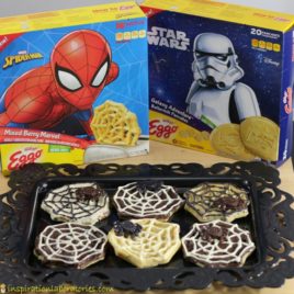 Chocolate Dipped Spider Web Waffles | Inspiration Laboratories