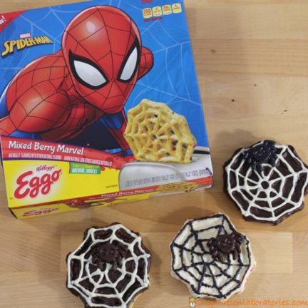 Chocolate Dipped Spider Web Waffles | Inspiration Laboratories