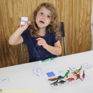 Dinosaur Ten Frame Math Game for Dinosaurs Before Dark