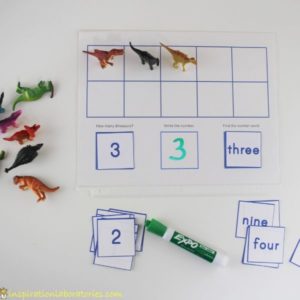 Dinosaur Ten Frame Math Game for Dinosaurs Before Dark