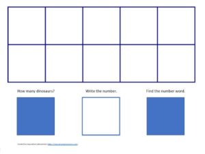 Dinosaur Ten Frame Math Game for Dinosaurs Before Dark